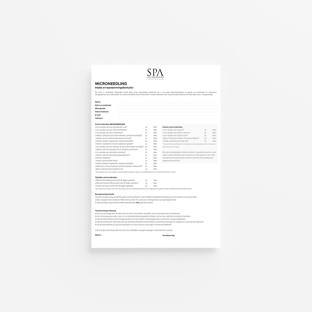 Intakeformulier Microneedling – Salonnepro B.V.